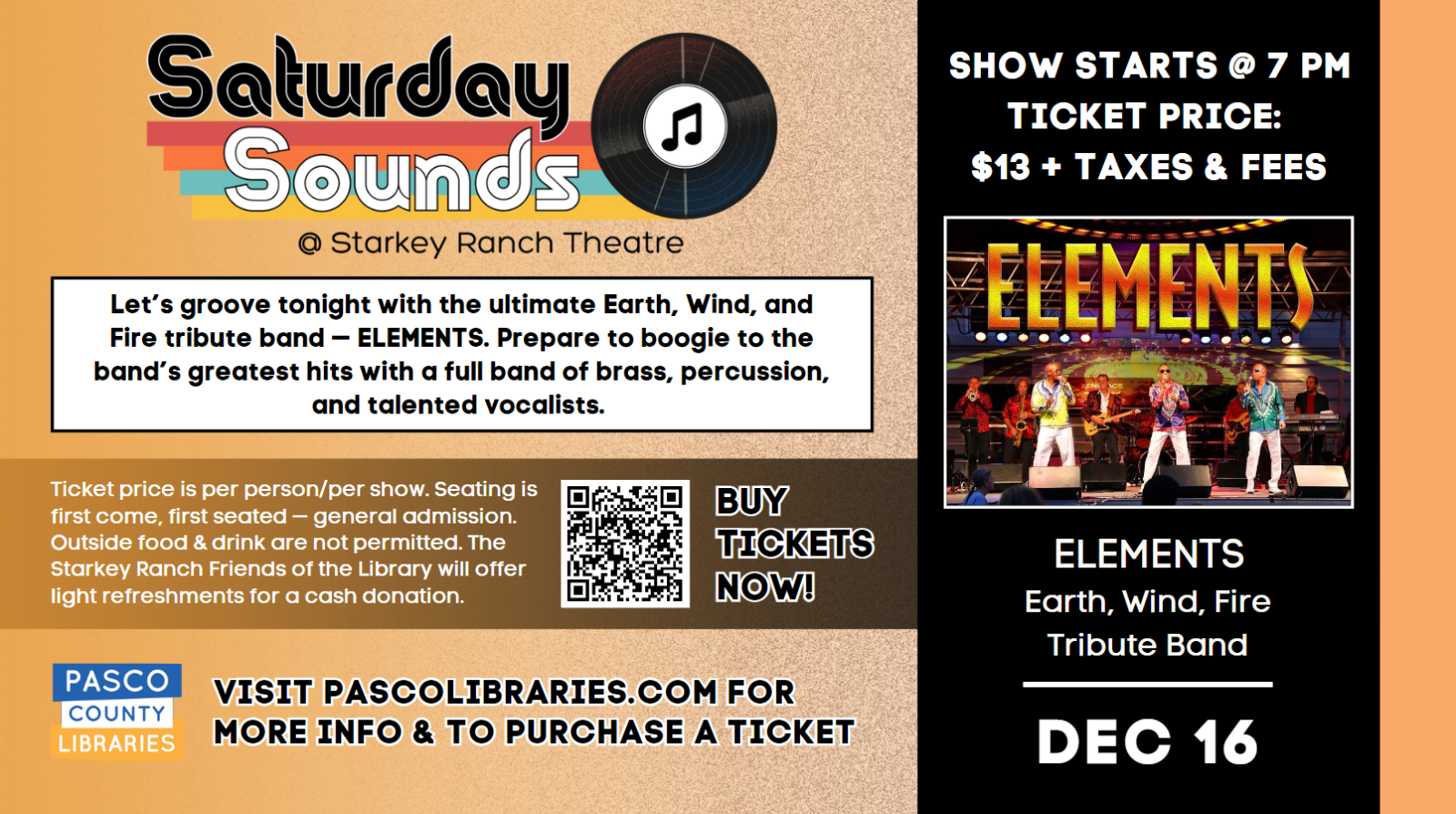 Earth, Wind, Fire Tribute Band - ELEMENTS | Florida's Sports Coast