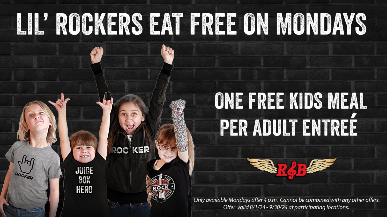 Kids Eat Free - Mondays after 4 pm, at Rock & Brews! | Florida's Sports ...
